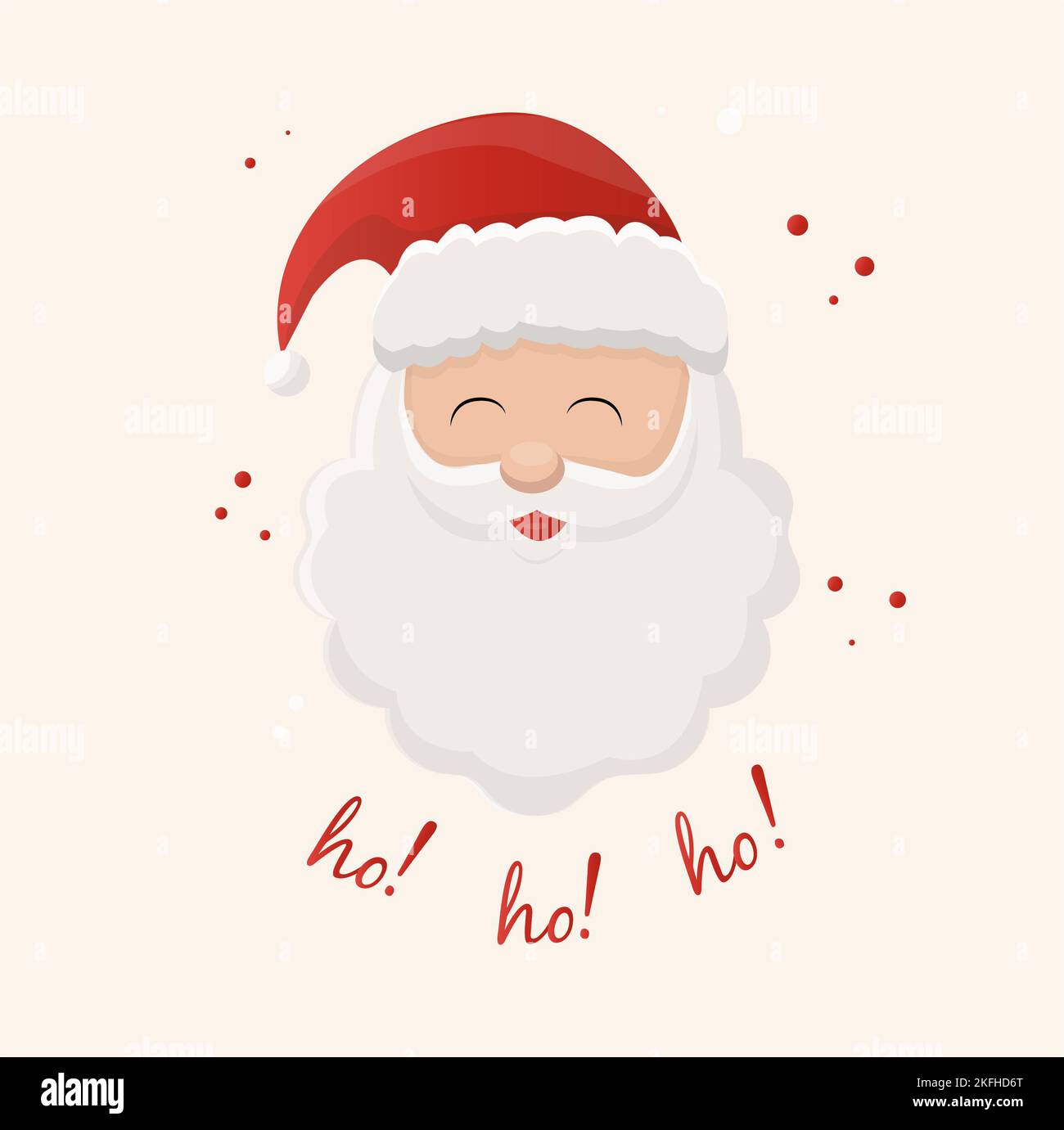 Cute Santa clause with ho ho ho typography Stock Photo - Alamy