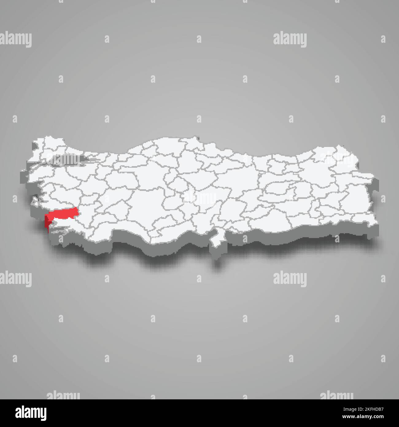 Aydin region location within Turkey 3d isometric map Stock Vector Image & Art - Alamy