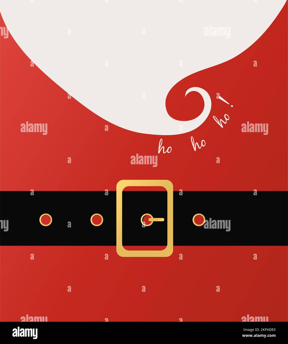 Beard and Santa suit with belt and gold buckle, illustration Stock ...