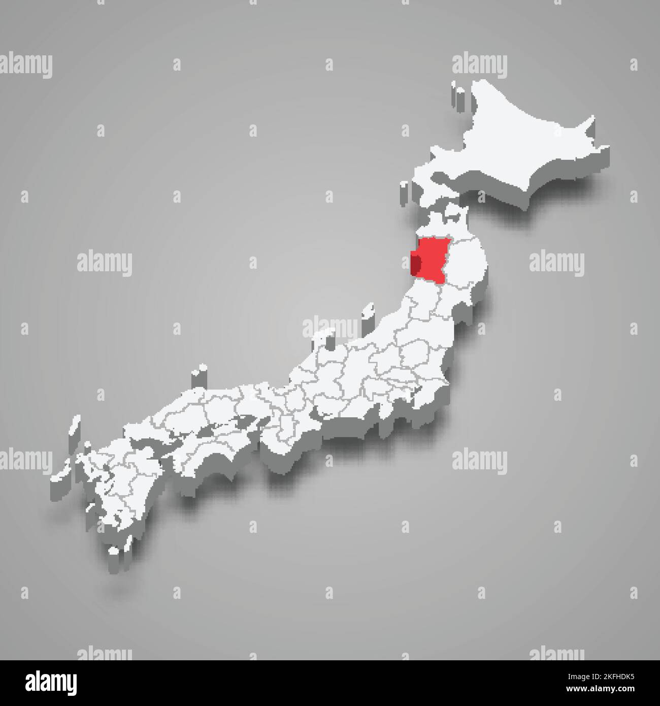 Akita vector map hi-res stock photography and images - Alamy