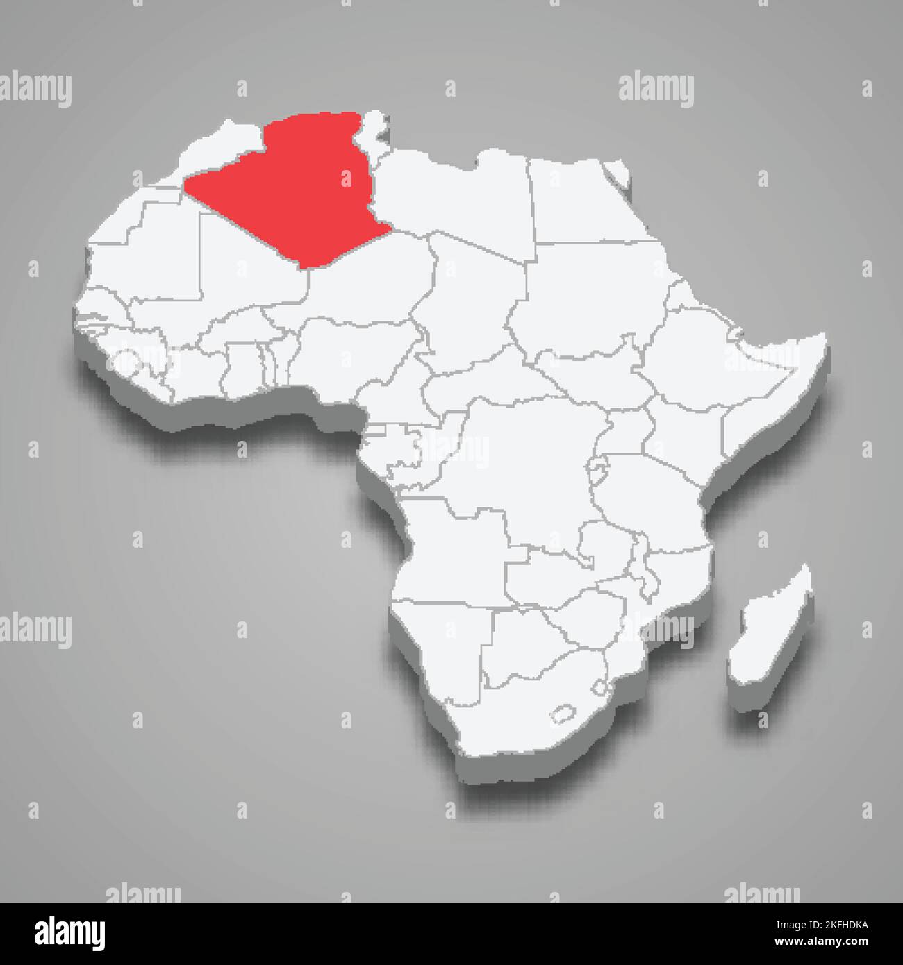 Algeria country location within Africa. 3d isometric map Stock Vector ...