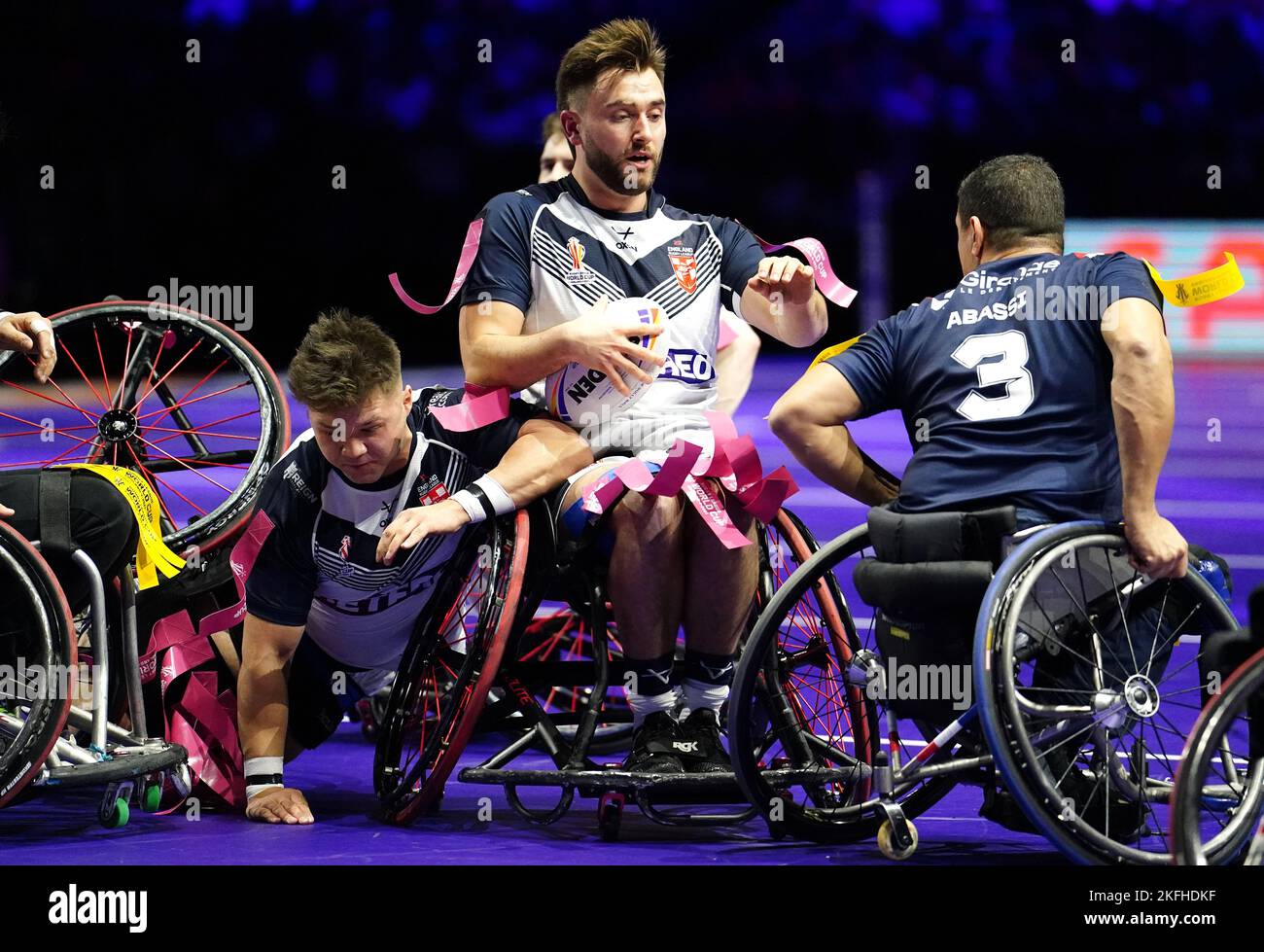 England's Joe Coyd (centre) in action during the Wheelchair Rugby ...