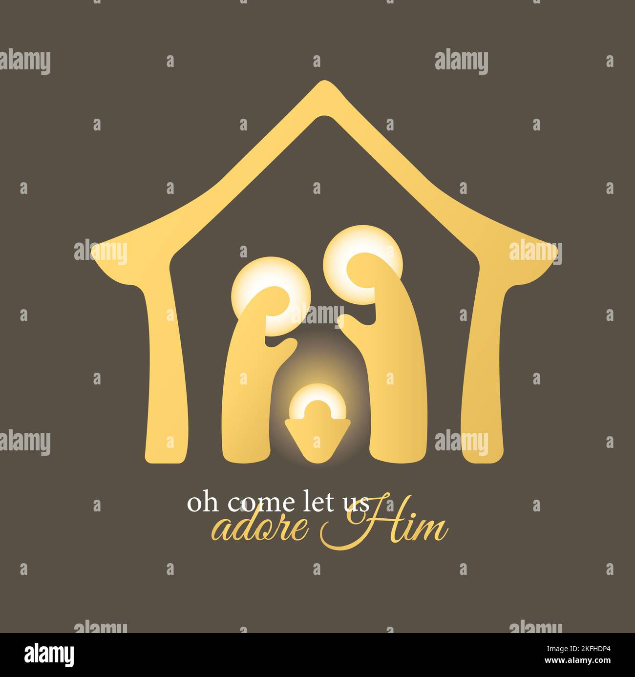 Birth of Christ. Baby Jesus in the manger. Holy Family. Star of ...