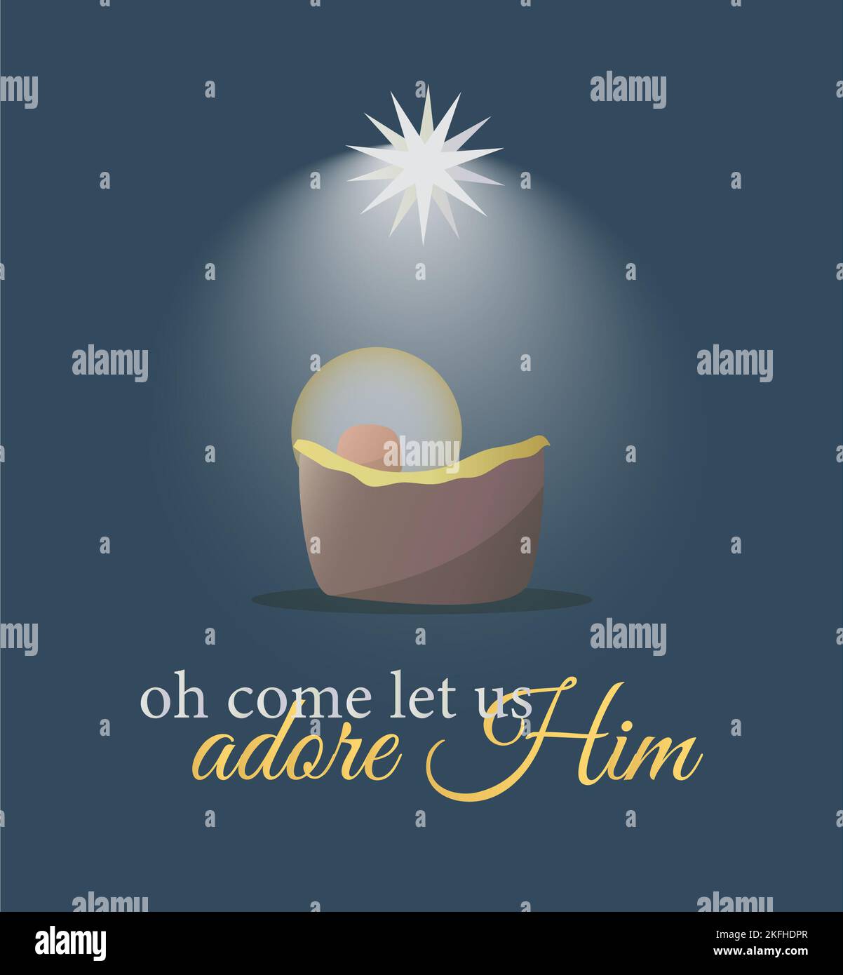 Birth of Christ. Baby Jesus in the manger. Holy Family. Star of ...
