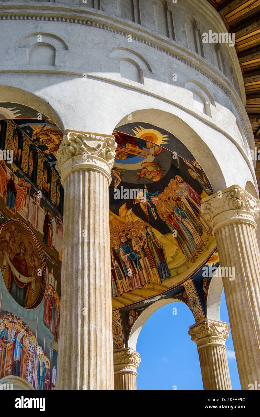 A vertical closeup of Assumption cathedral (Hadambu) orthodox monastery ...