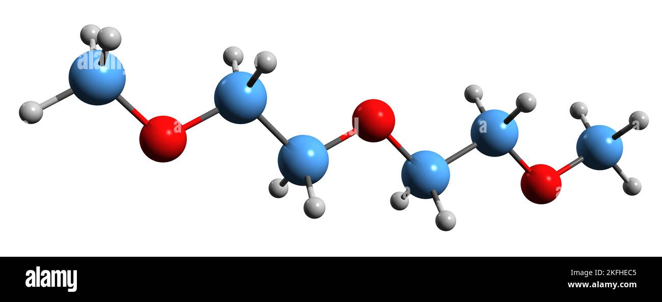 3D image of Diglyme skeletal formula - molecular chemical structure of ...