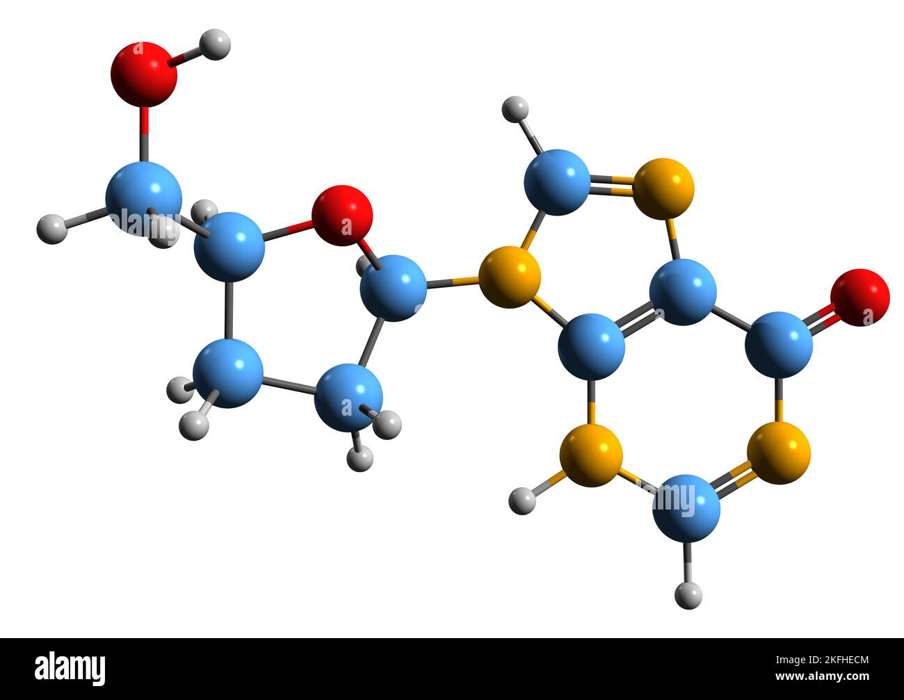 3D image of Didanosine skeletal formula - molecular chemical structure ...