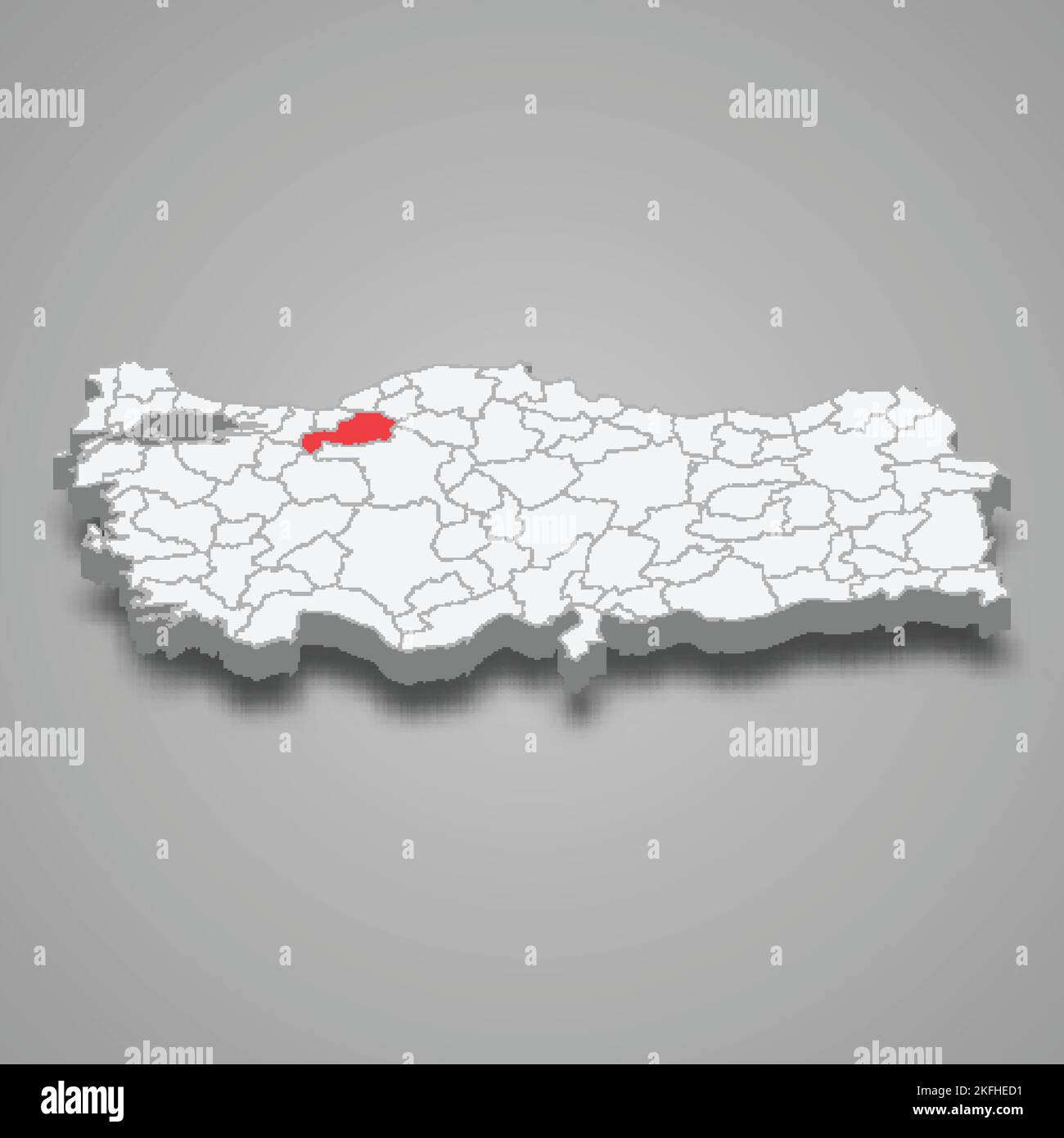Bolu region location within Turkey 3d isometric map Stock Vector Image ...