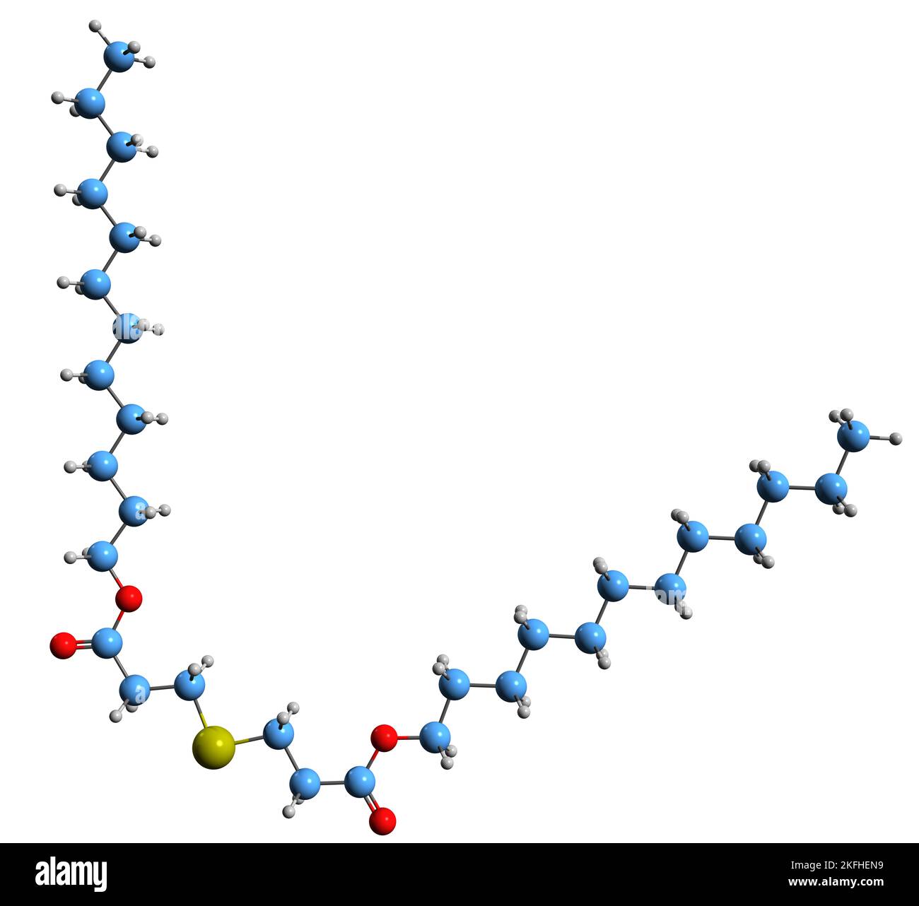 3D image of Dilauryl thiodipropionate skeletal formula - molecular ...