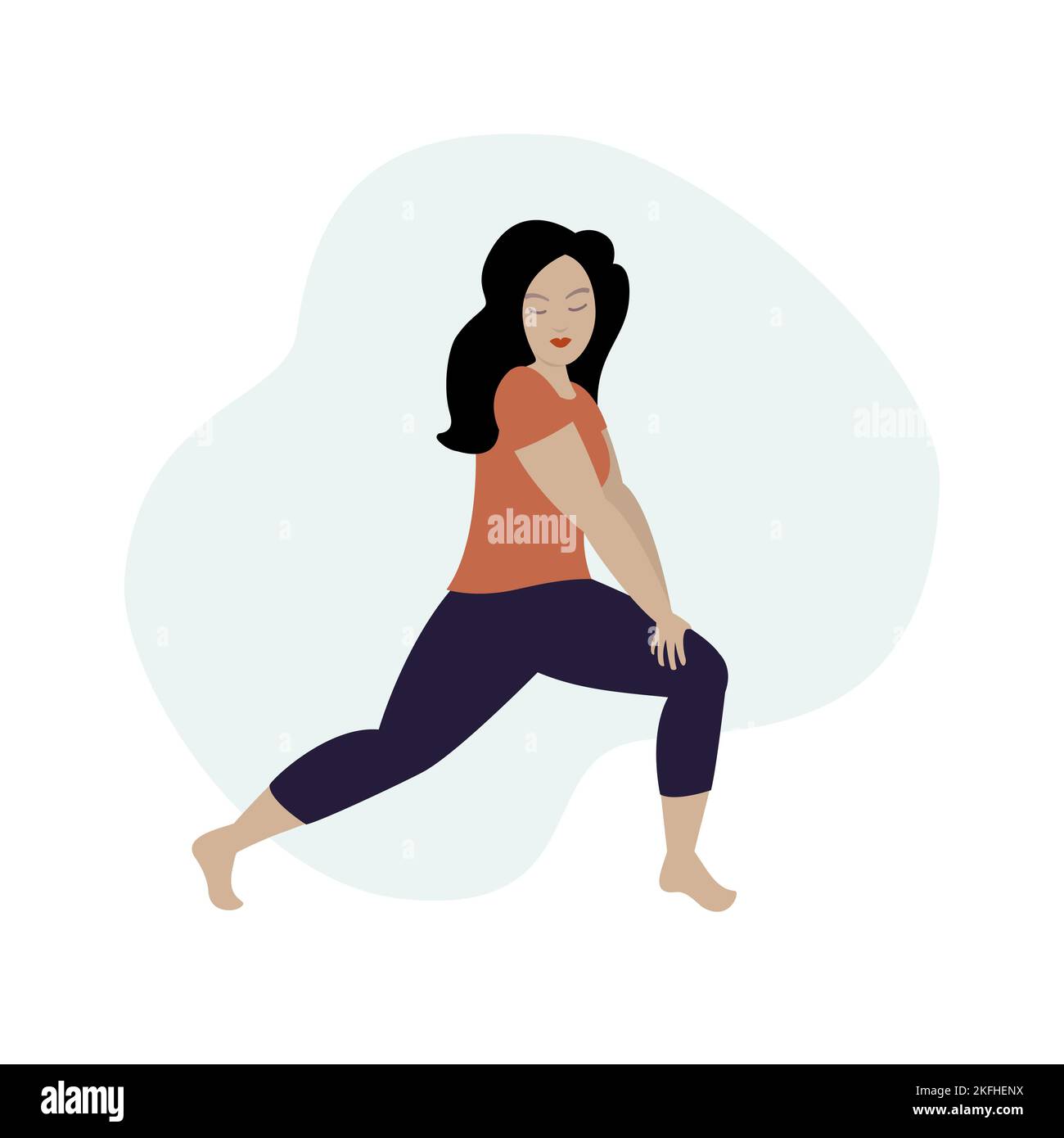 Woman doing a hip flexor stretch Stock Vector Image & Art - Alamy