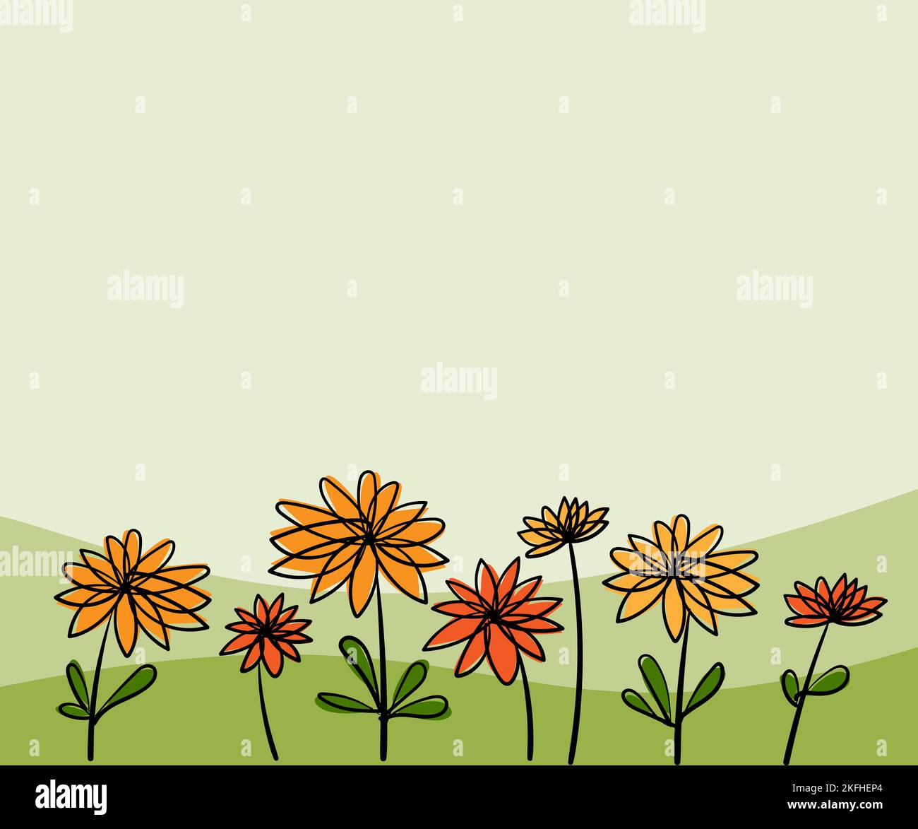 Flowers in garden copy Stock Vector Images - Alamy