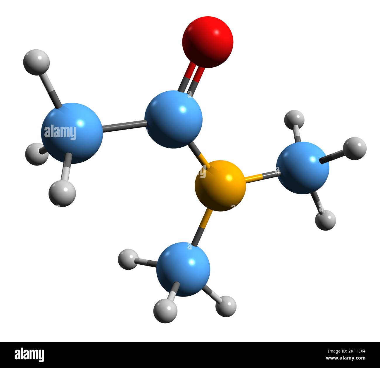 3D image of Dimethylacetamide skeletal formula - molecular chemical ...