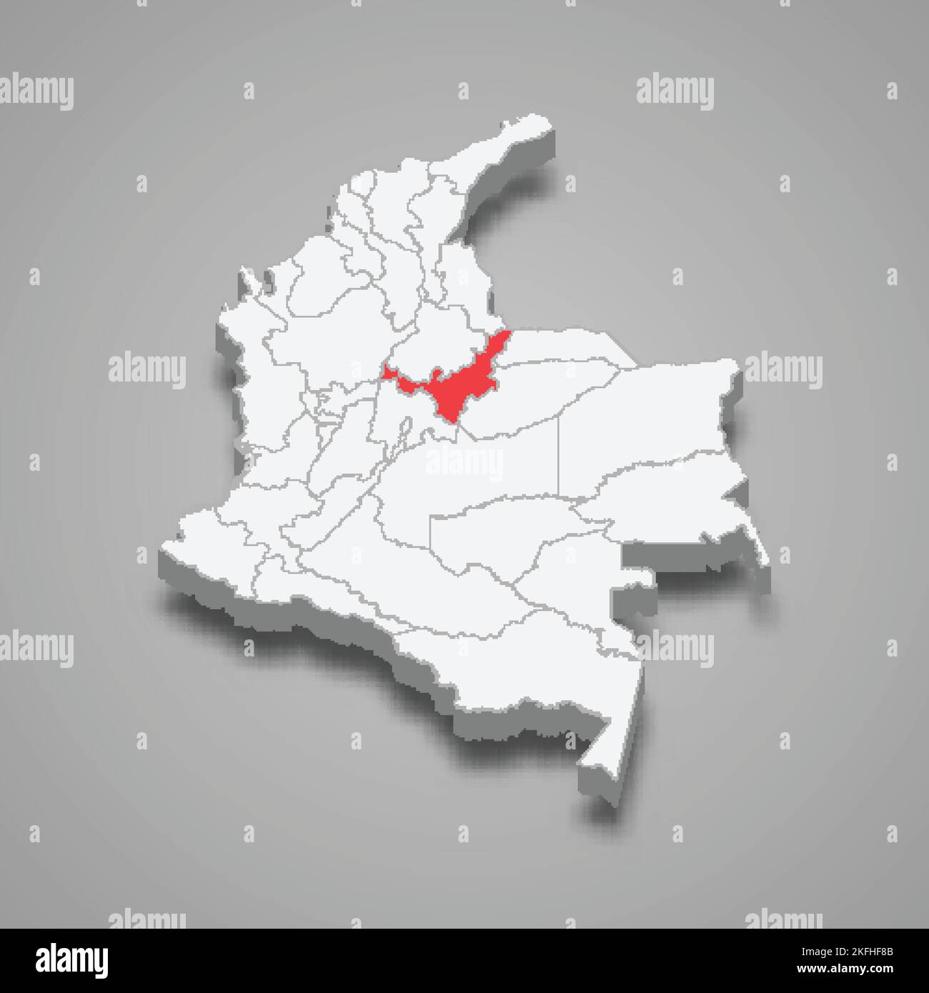 Boyaca region location within Colombia 3d isometric map Stock Vector ...