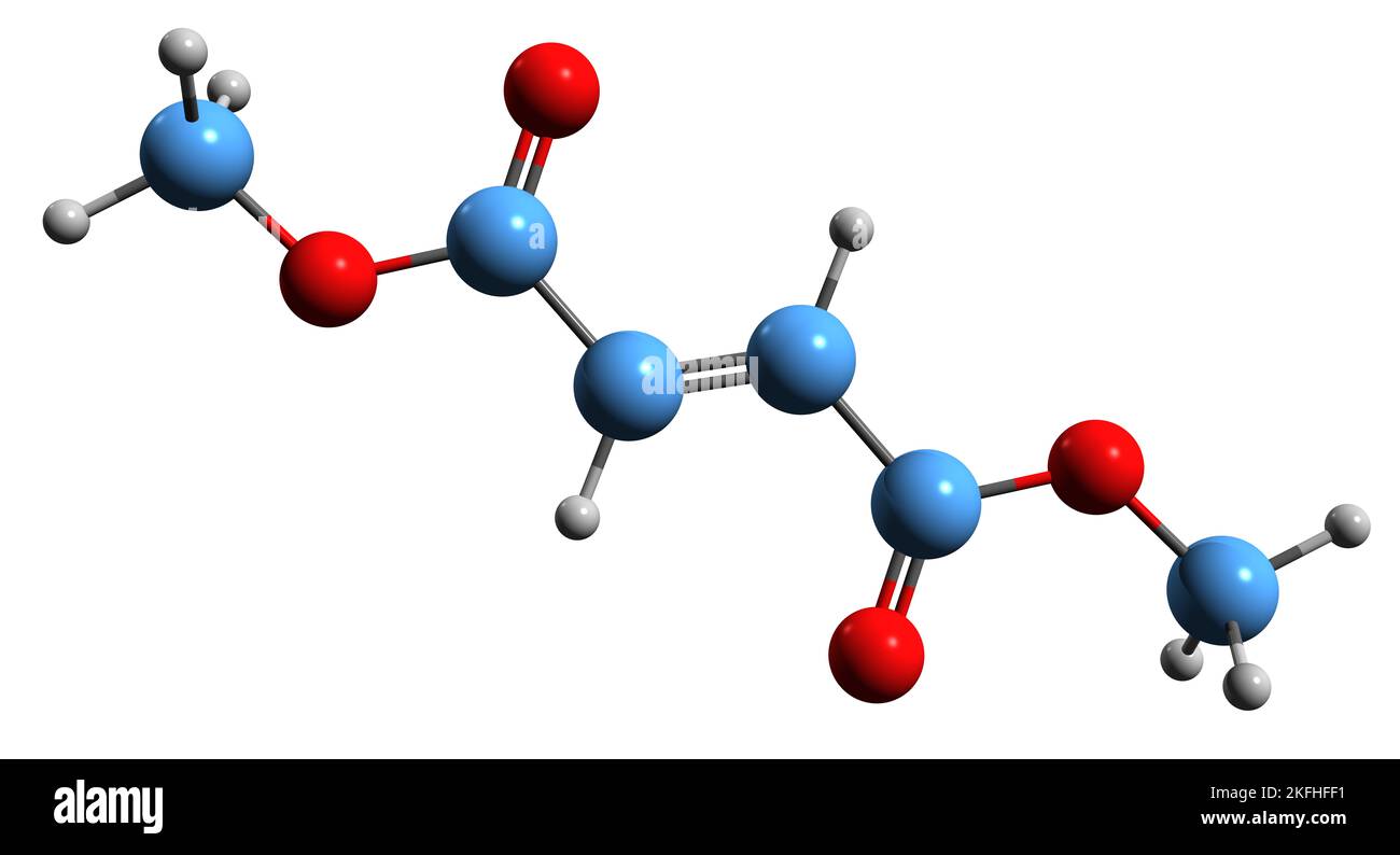 3D image of Dimethyl fumarate skeletal formula - molecular chemical ...