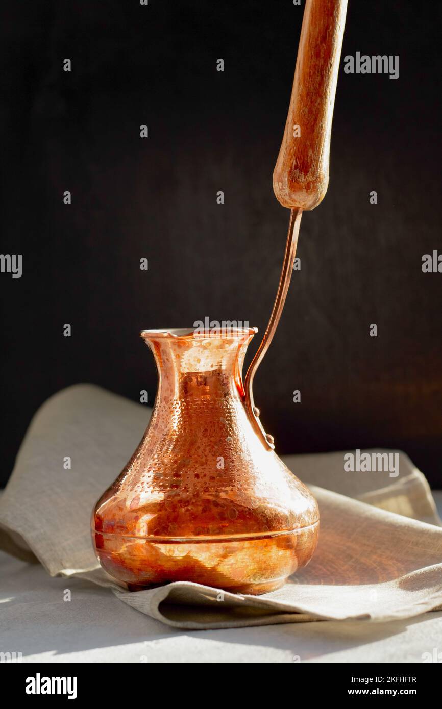 Turk brewing coffee metal hi-res stock photography and images - Alamy