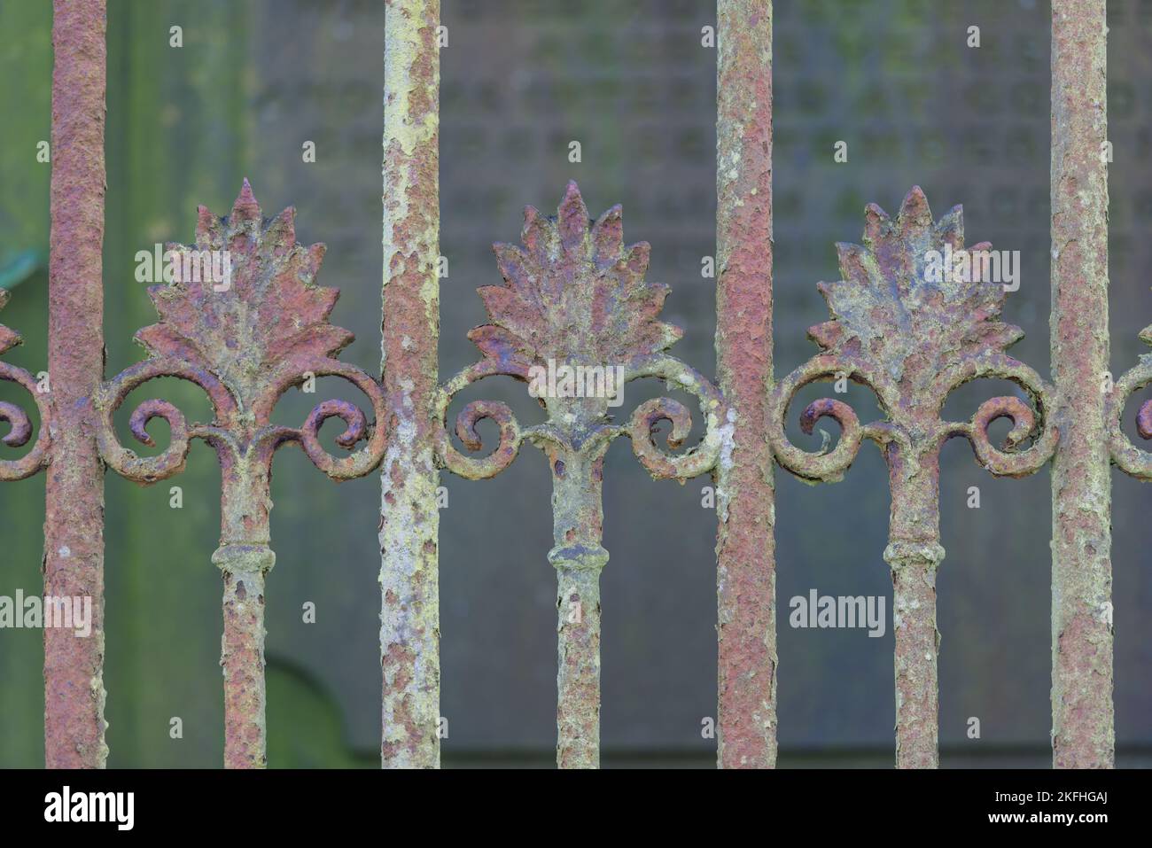 Wrought iron metal work. Industrial and creative fleur de leaf pattern ...