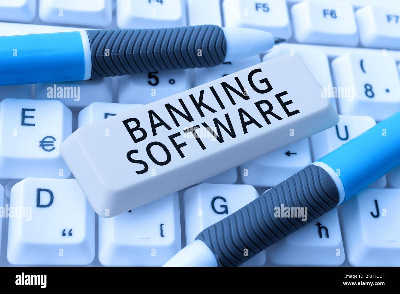 Handwriting text Banking Software, Business overview typically refers ...