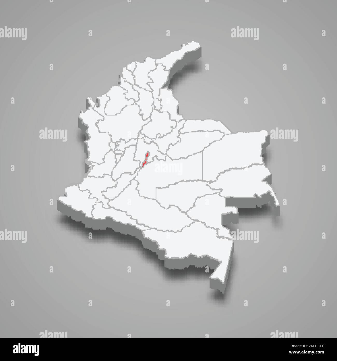 Capital District region location within Colombia 3d isometric map Stock ...