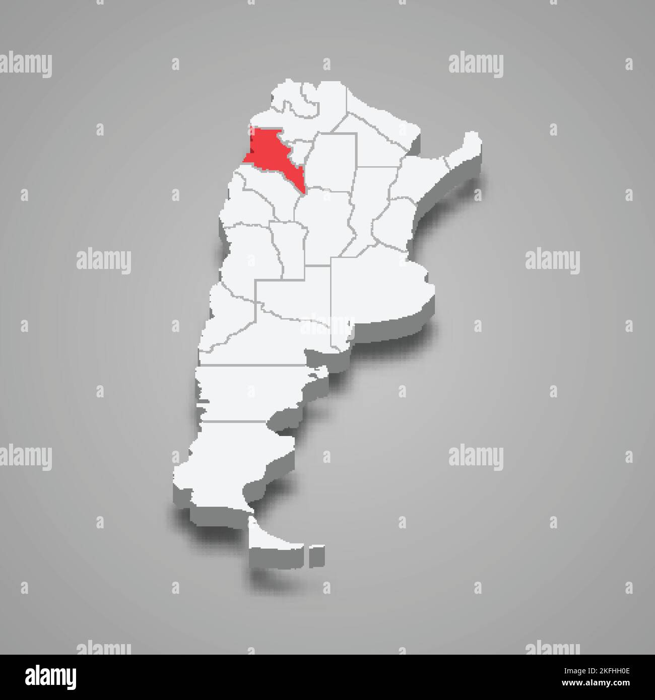 Catamarca region location within Argentina 3d isometric map Stock ...
