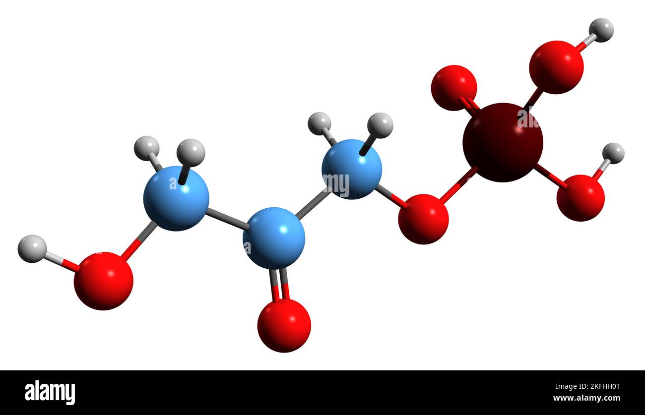 3d Image Of Dihydroxyacetone Phosphate Skeletal Formula Molecular