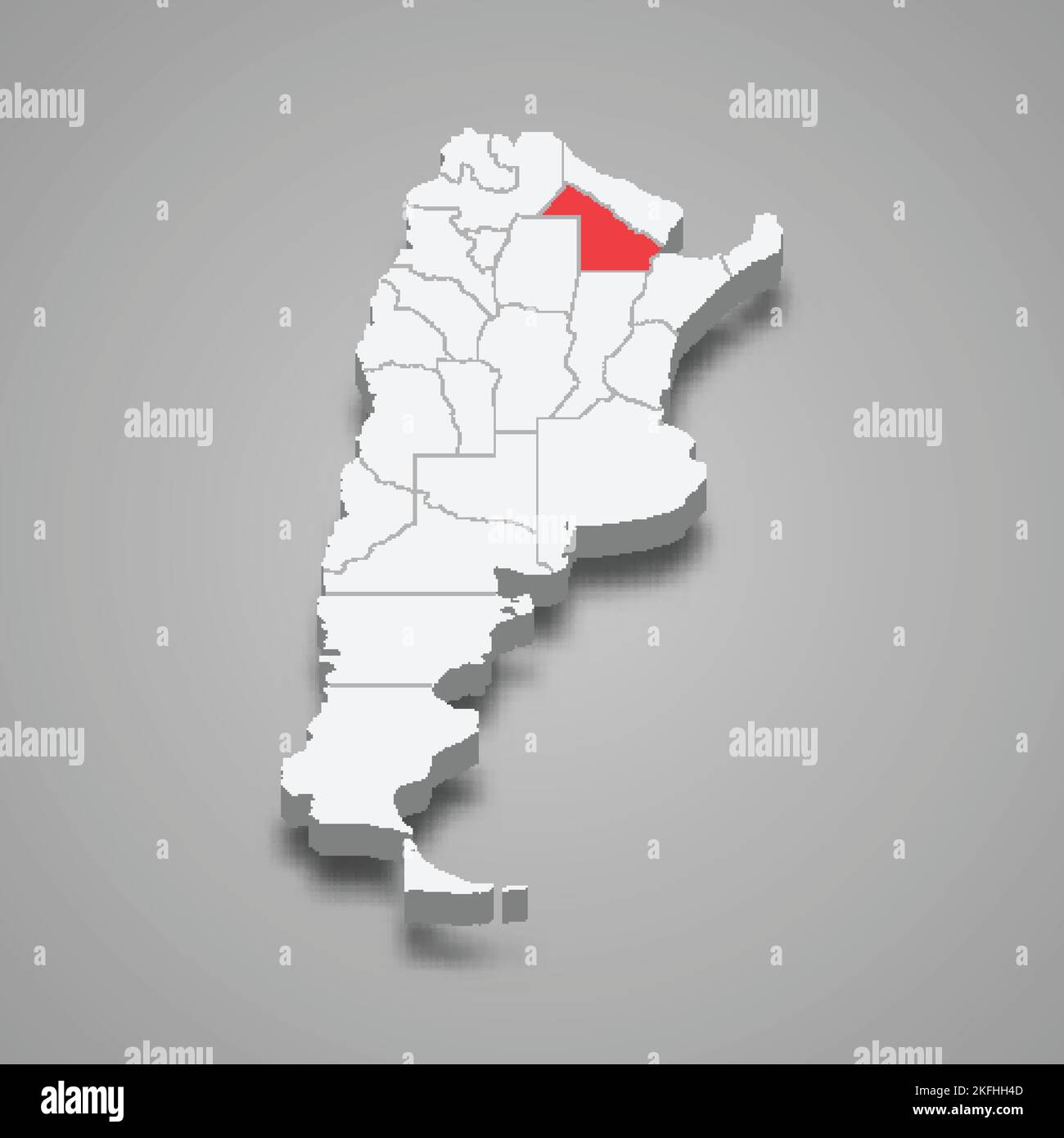 Chaco region location within Argentina 3d isometric map Stock Vector ...