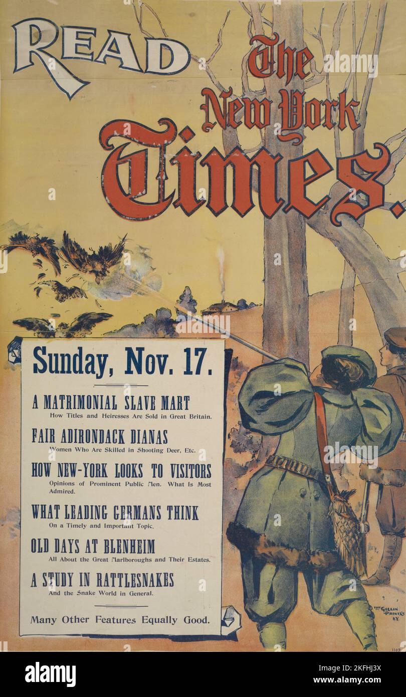 The New York times. Sunday, Nov. 17, c1893 - 1897 Stock Photo - Alamy