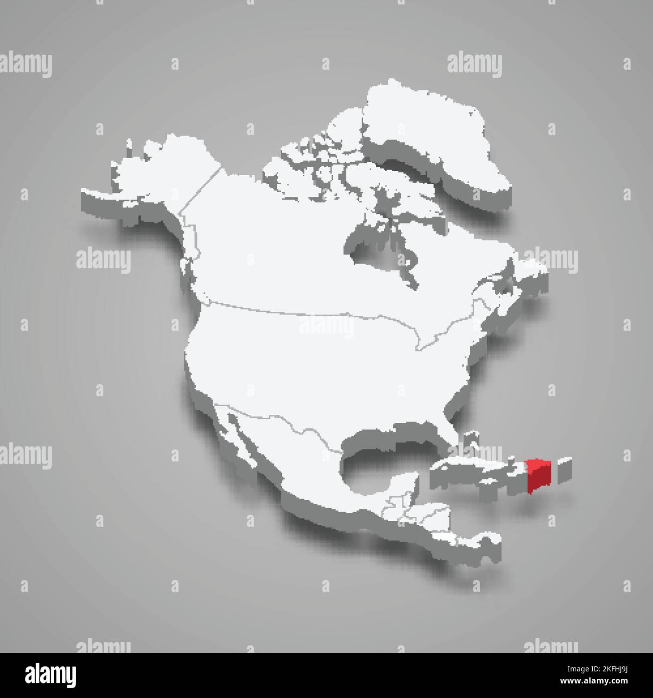 Dominican Republic country location within North America. 3d isometric ...