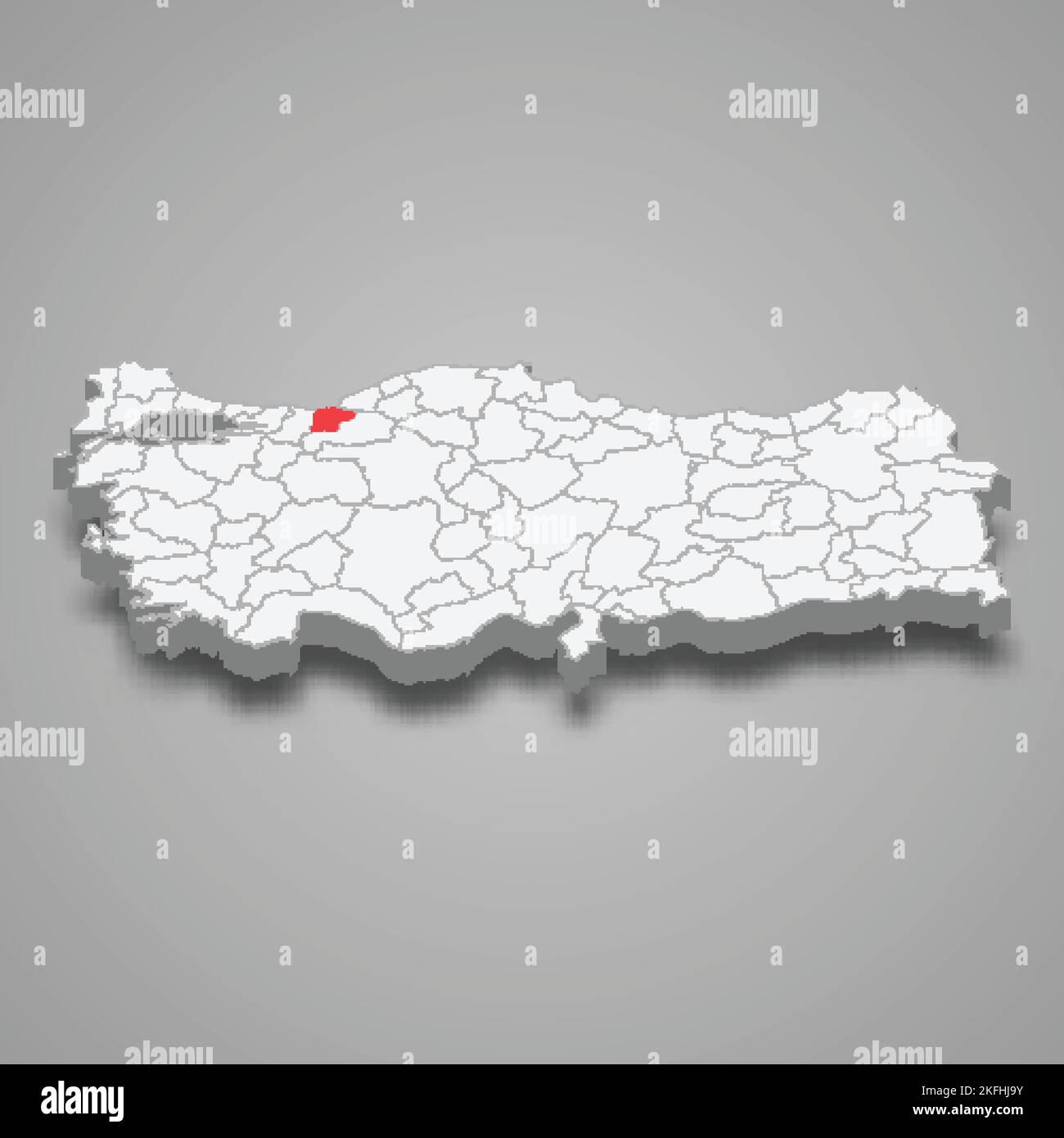 Duzce region location within Turkey 3d isometric map Stock Vector Image ...