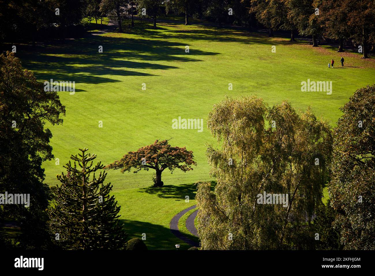 Clitheroe town Ribble Valley, Lancashire, England. gardens around the ...