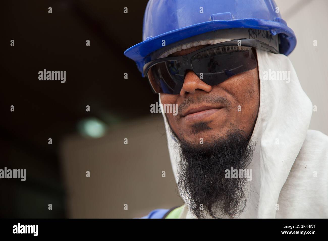 Doha, Qatar, December 18,2019 : Foreign construction workers on the ...