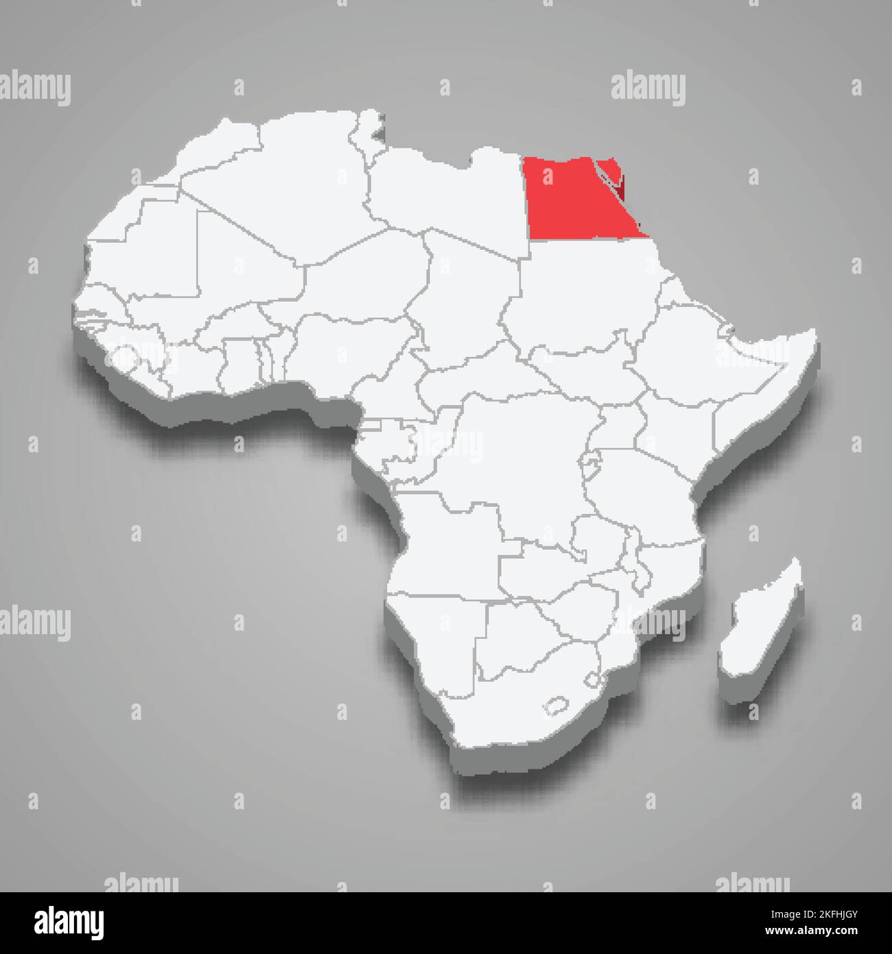 Egypt country location within Africa. 3d isometric map Stock Vector ...