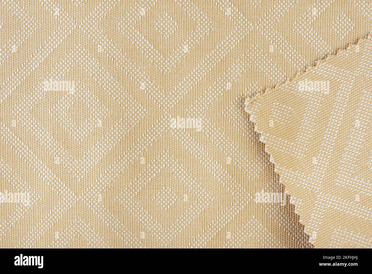 Texture of fabric for furniture upholstery in beige color with ...