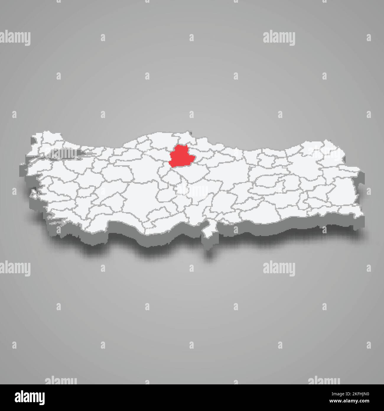 Corum region location within Turkey 3d isometric map Stock Vector Image ...