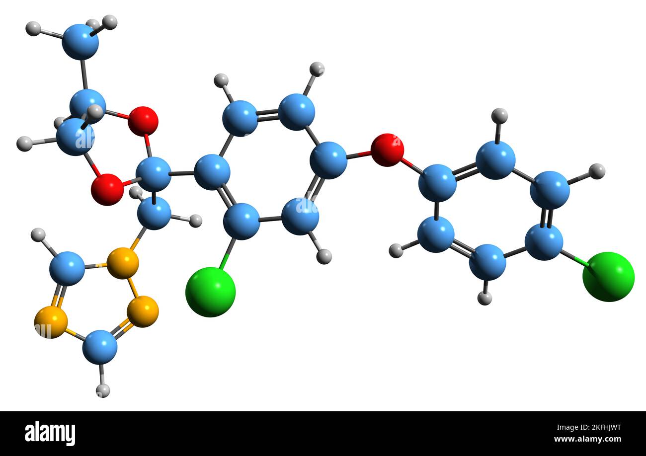 3D image of Difenoconazole skeletal formula - molecular chemical ...