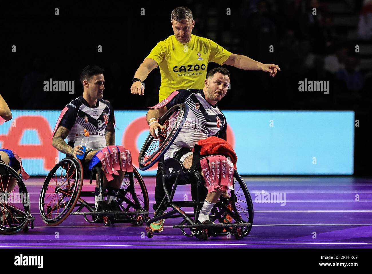 Manchester, UK. 18th Nov, 2022. Sebastien Bechara of England takes his ...
