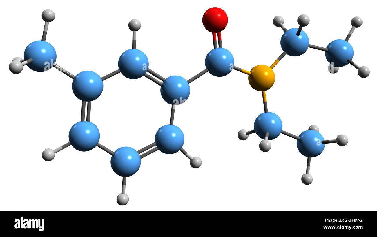 3D image of Diethyl-3-methylbenzamide skeletal formula - molecular ...