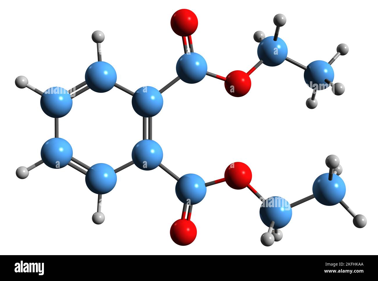 3D image of Diethyl phthalate skeletal formula - molecular chemical ...