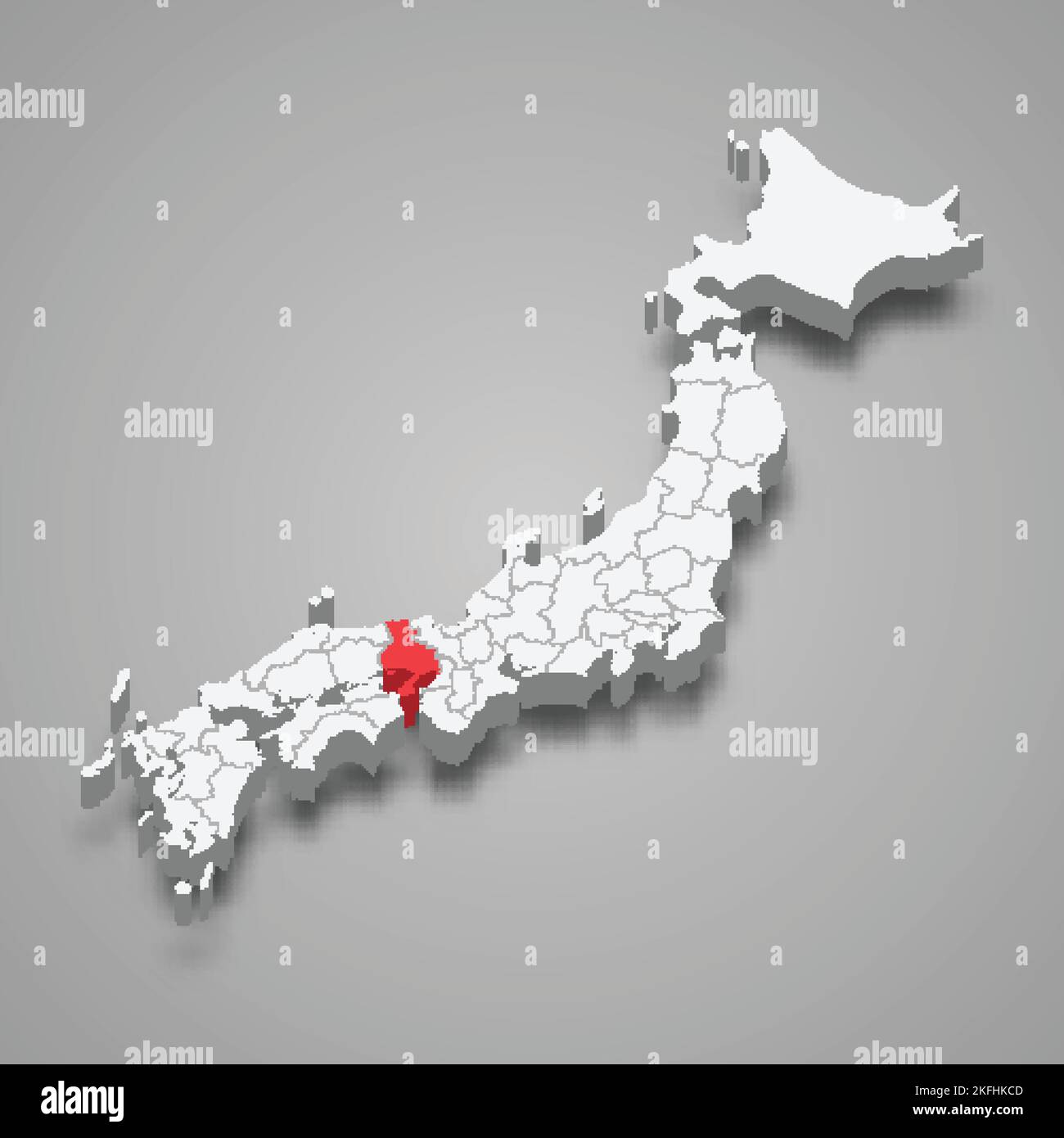 Hyogo region location within Japan 3d isometric map Stock Vector Image ...
