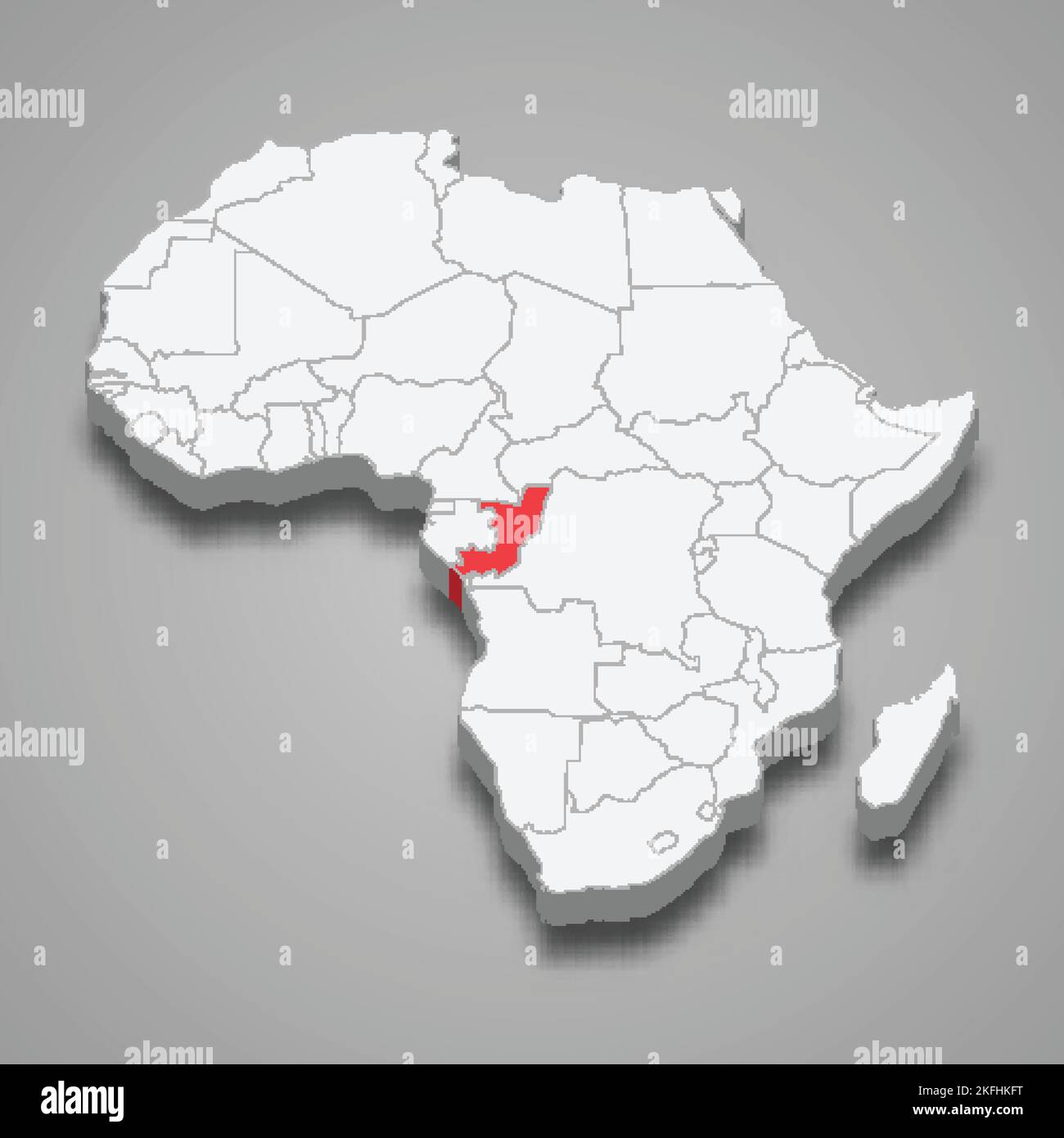 Congo country location within Africa. 3d isometric map Stock Vector ...