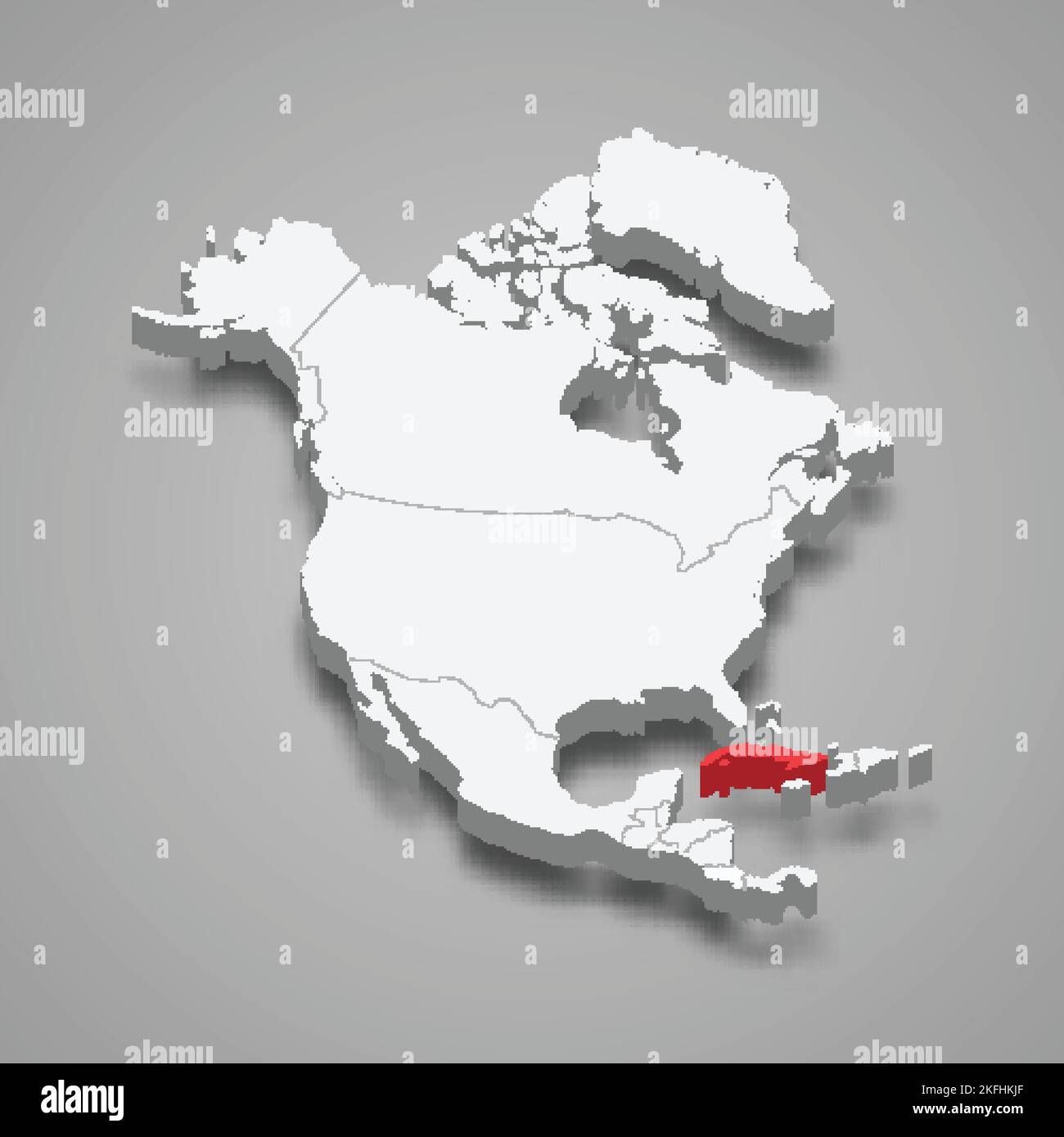 Cuba country location within North America. 3d isometric map Stock Vector Image & Art - Alamy