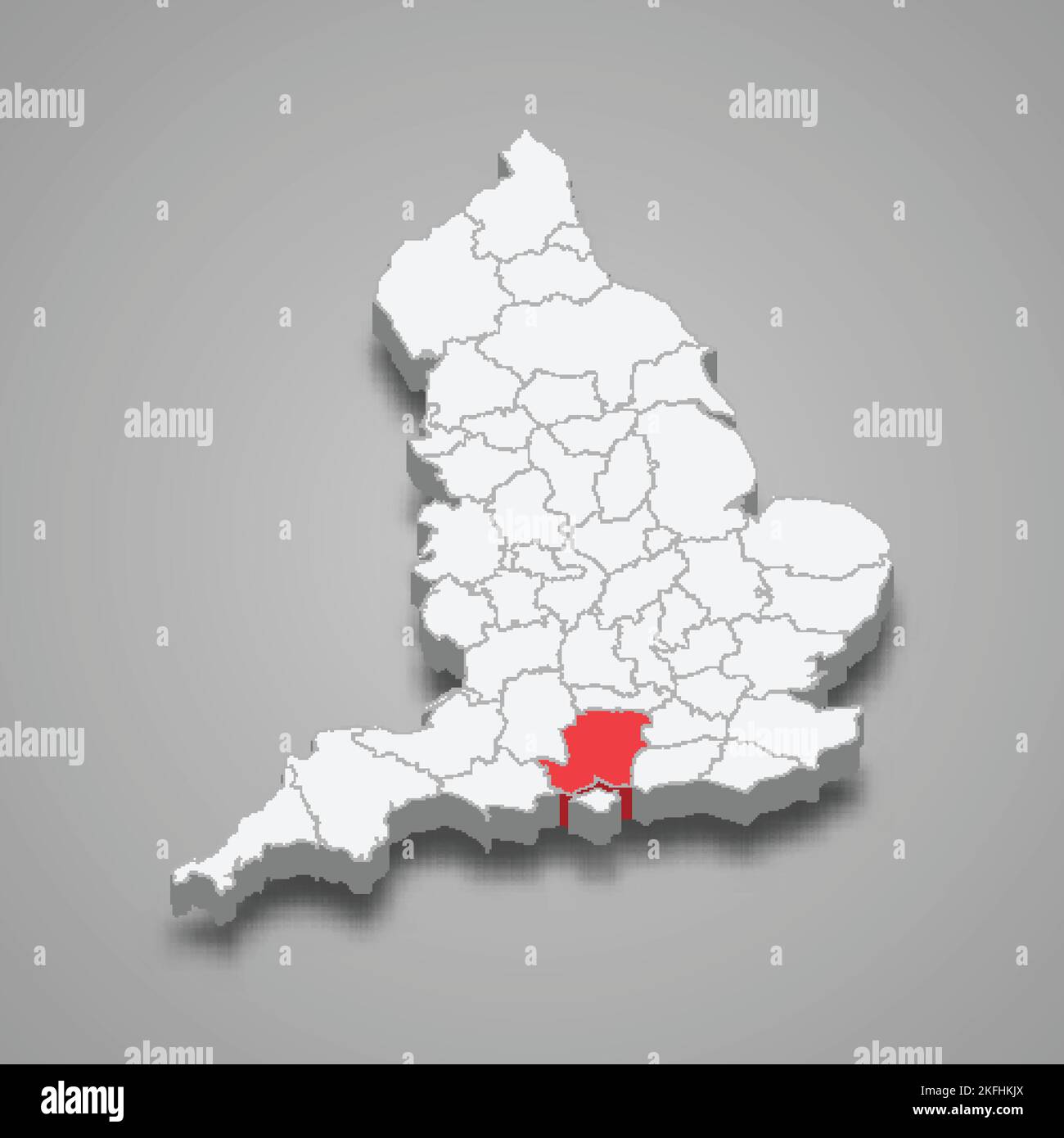 Hampshire County Location Within England 3d Isometric Map Stock Vector Image And Art Alamy