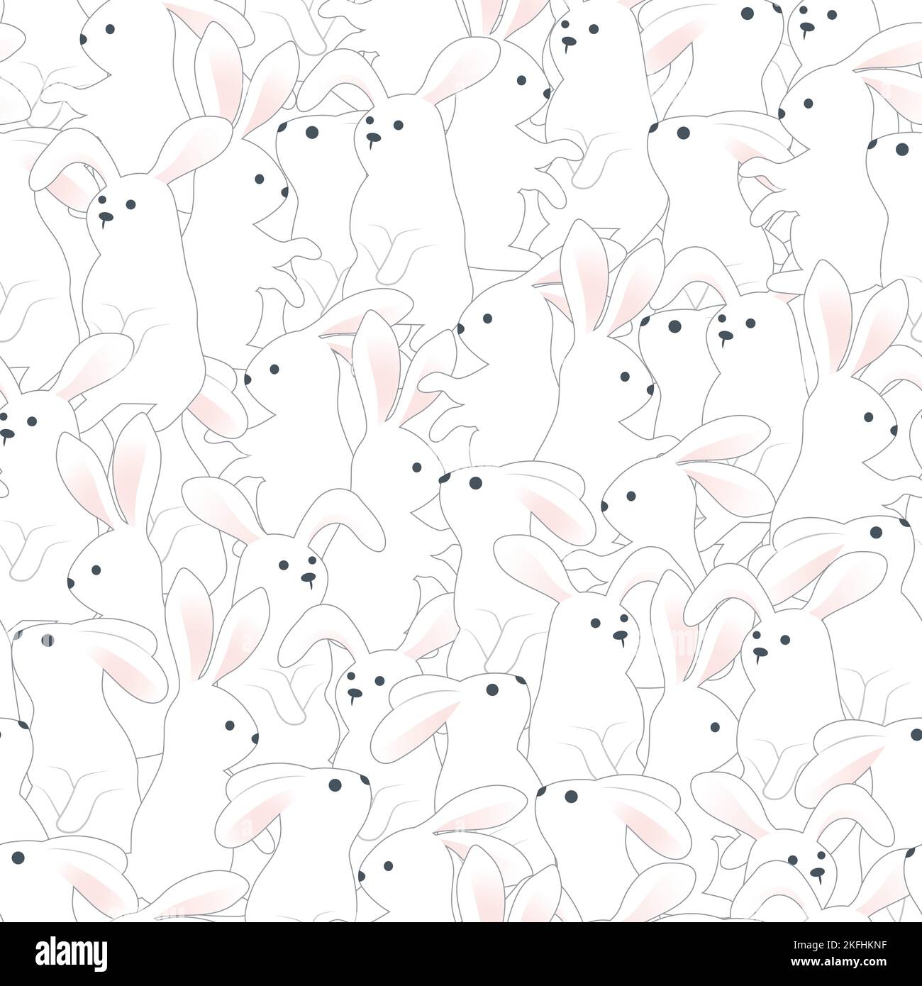 Crowd Rabbits Stock Vector Images Alamy