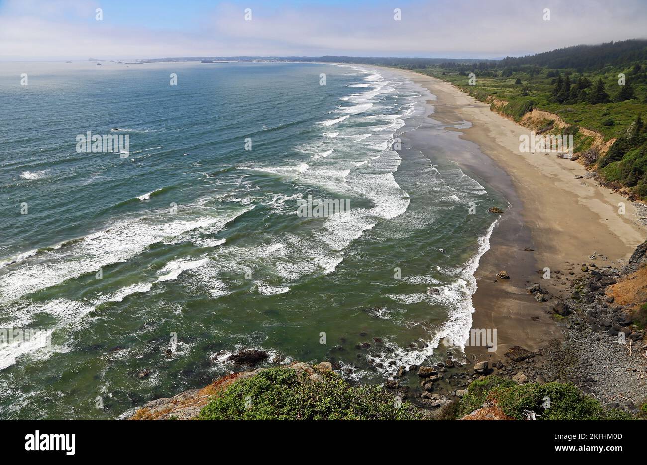 Panorama with Crescent Beach - California Stock Photo - Alamy