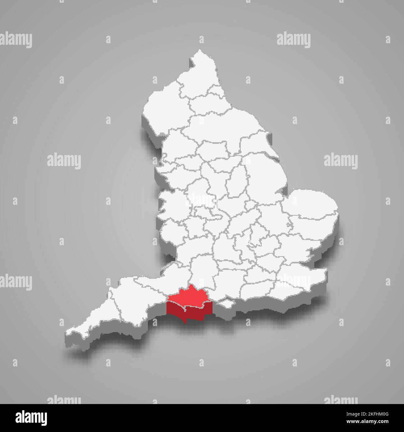 Dorset county location within England 3d isometric map Stock Vector ...