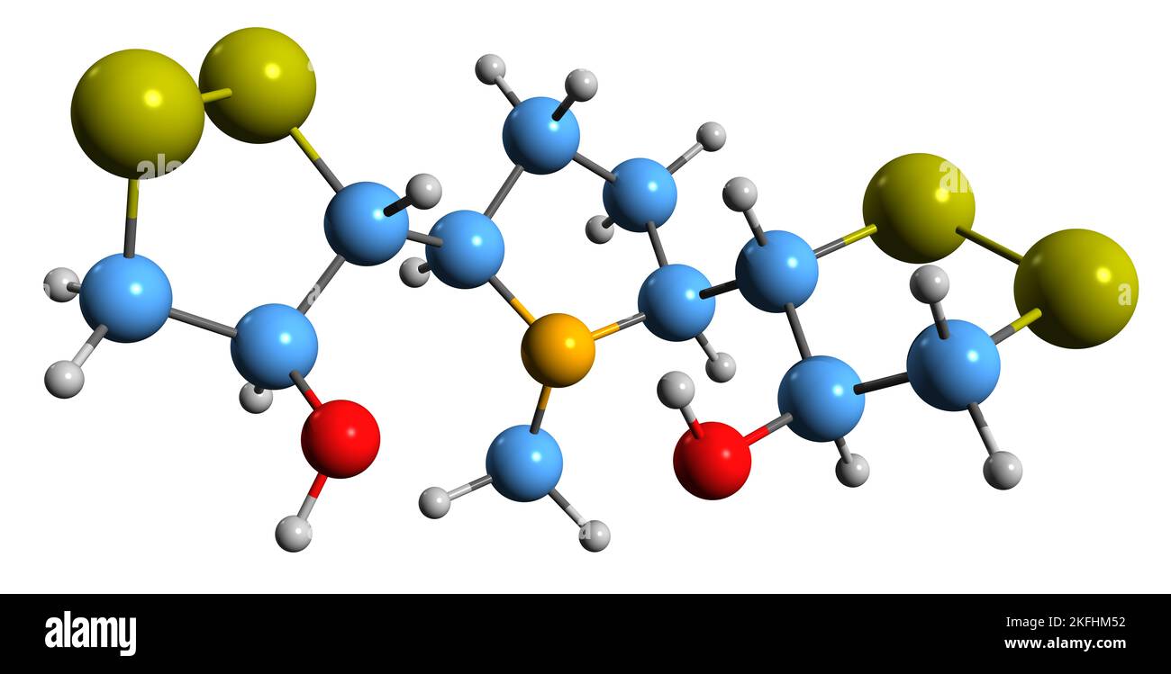 3D image of gerardine skeletal formula - molecular chemical structure ...