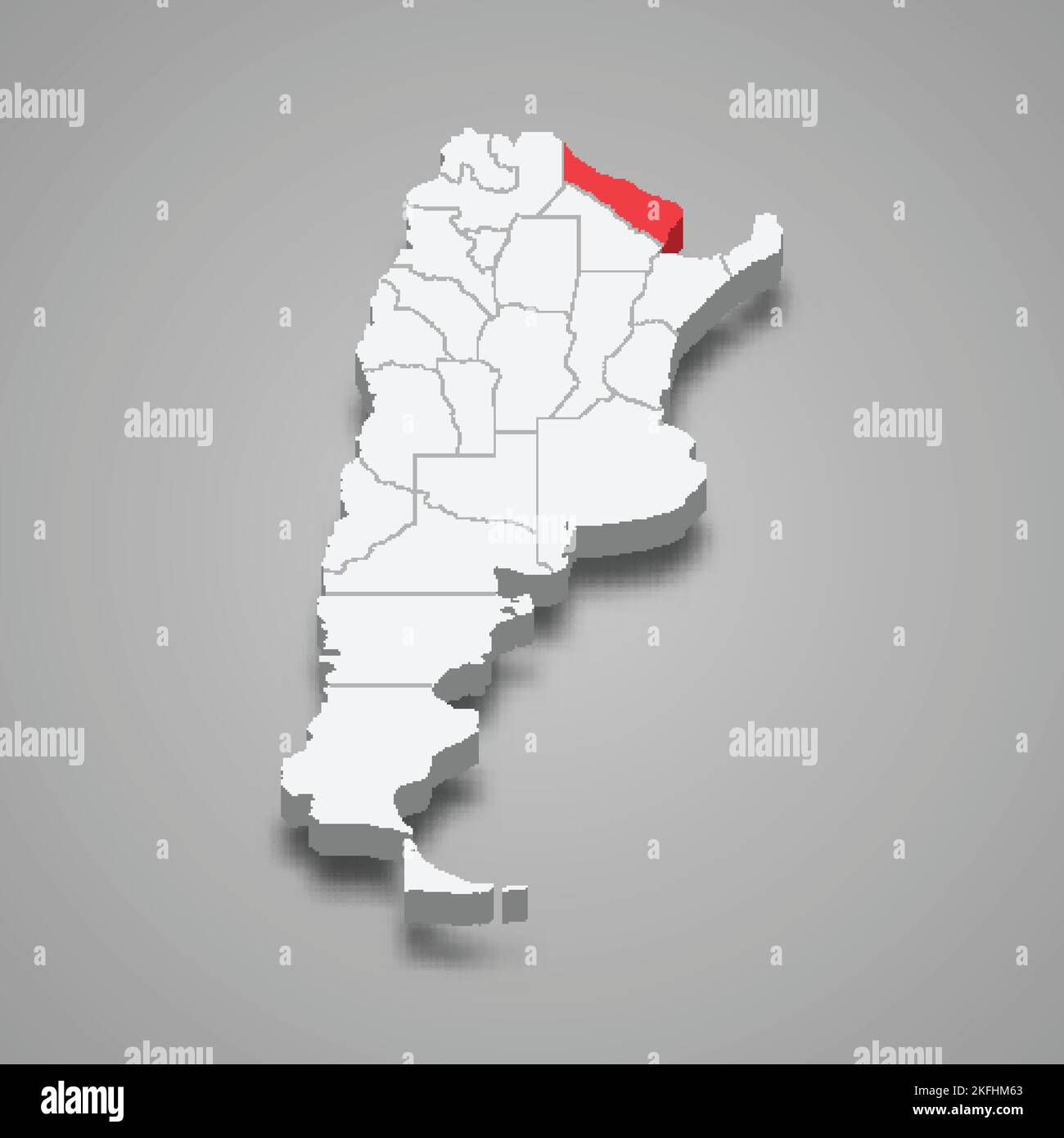 Formosa region location within Argentina 3d isometric map Stock Vector ...