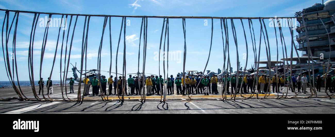 220917-N-DW158-1052 PACIFIC OCEAN (Sept. 17, 2022) Sailors raise a ...