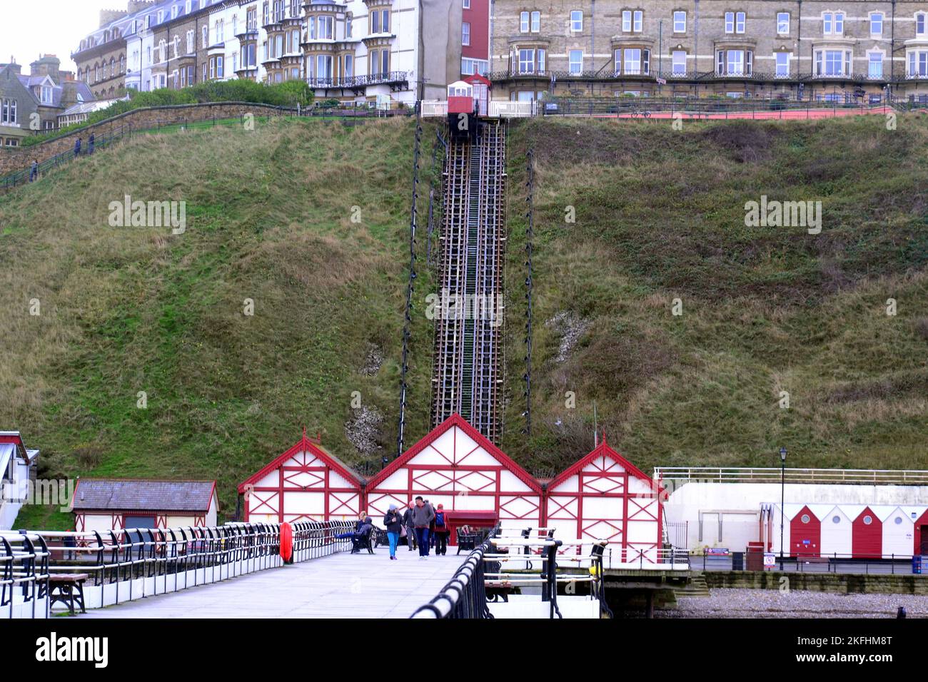Funicular railway or tramway or Saltburn Cliff Lift at Saltburn by the ...