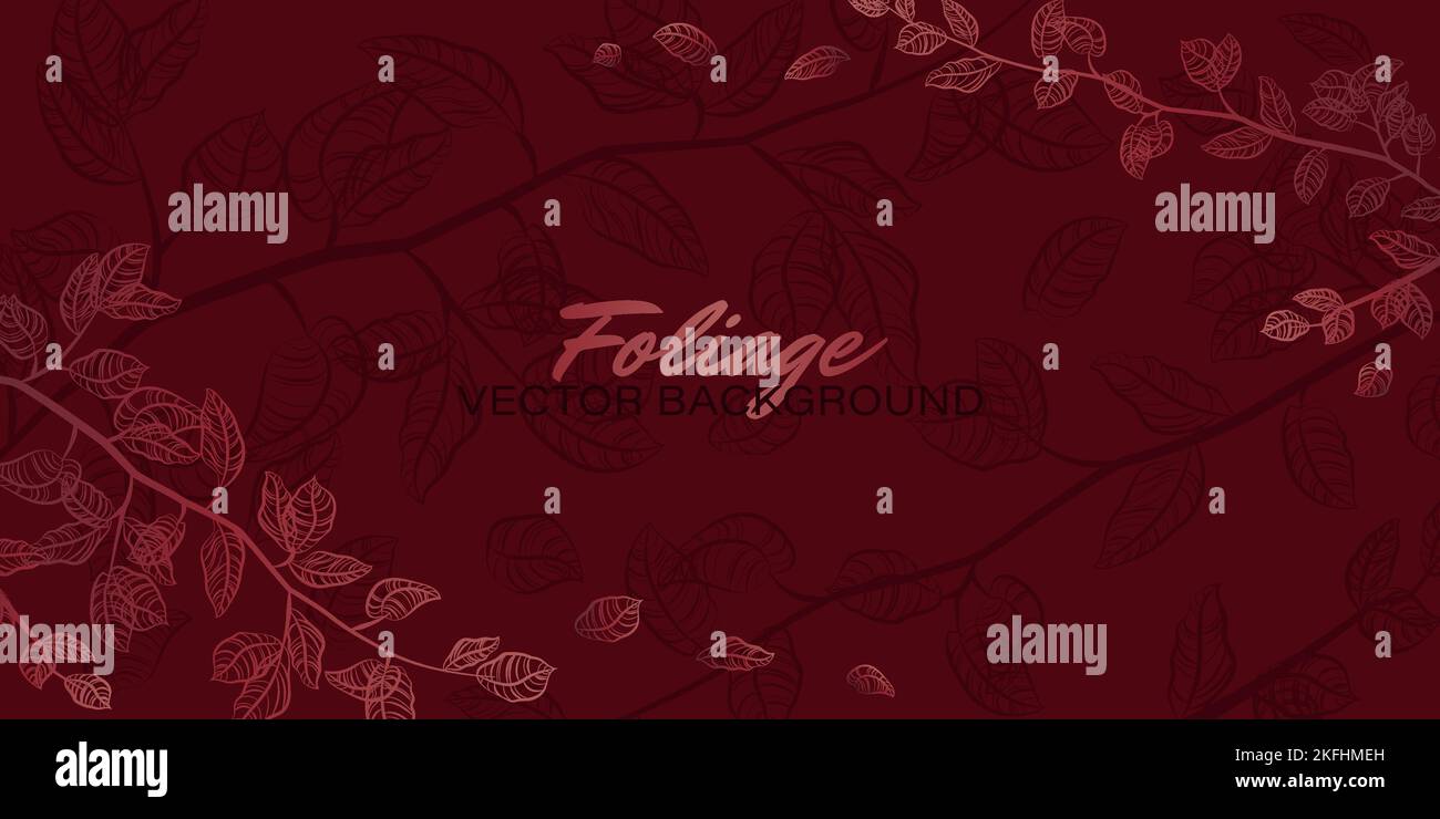 Modern Foliage vector Banner with twigs and leaves Stock Vector Image ...