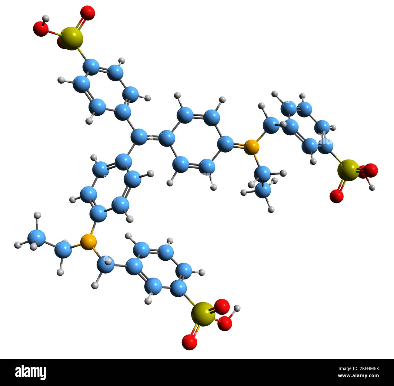 3D image of Light green SF skeletal formula - molecular chemical ...